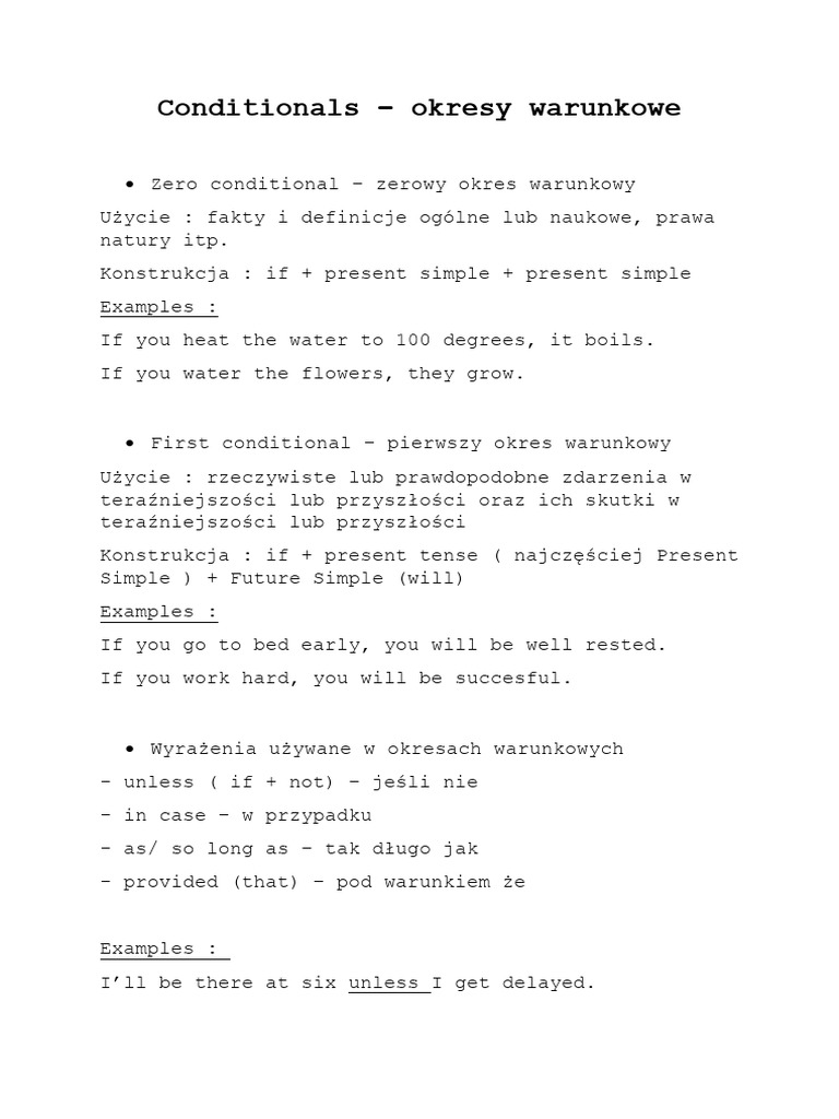 Conditionals - Teoria | PDF
