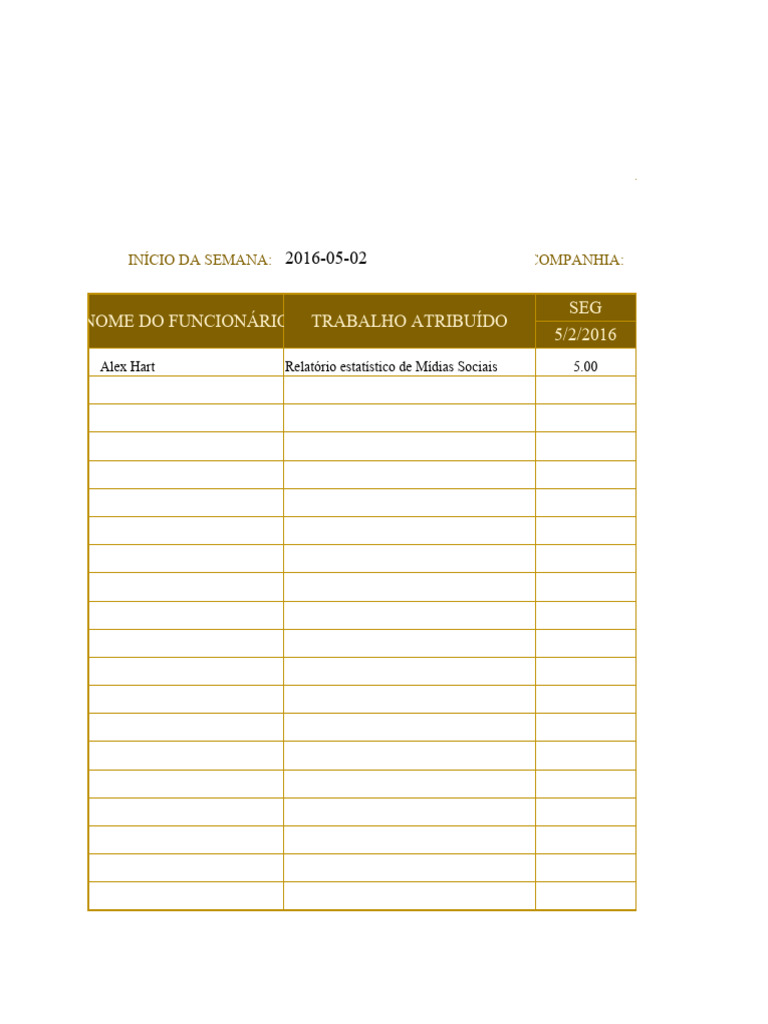 IC Weekly Work Schedule Template 57209 PT | PDF