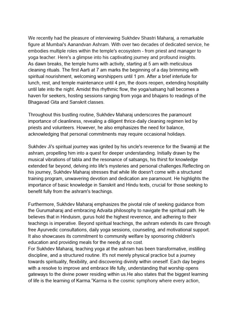 temple report | PDF | Spirituality | Yoga