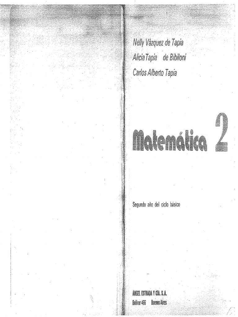 Matemática 2 (Ver.2) - Tapia N. & Tapia A. & Tapia C. | PDF