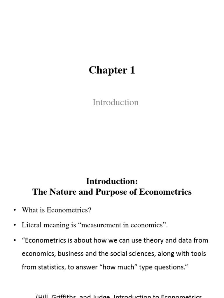 Chapter 1 | PDF | Econometrics | Statistics