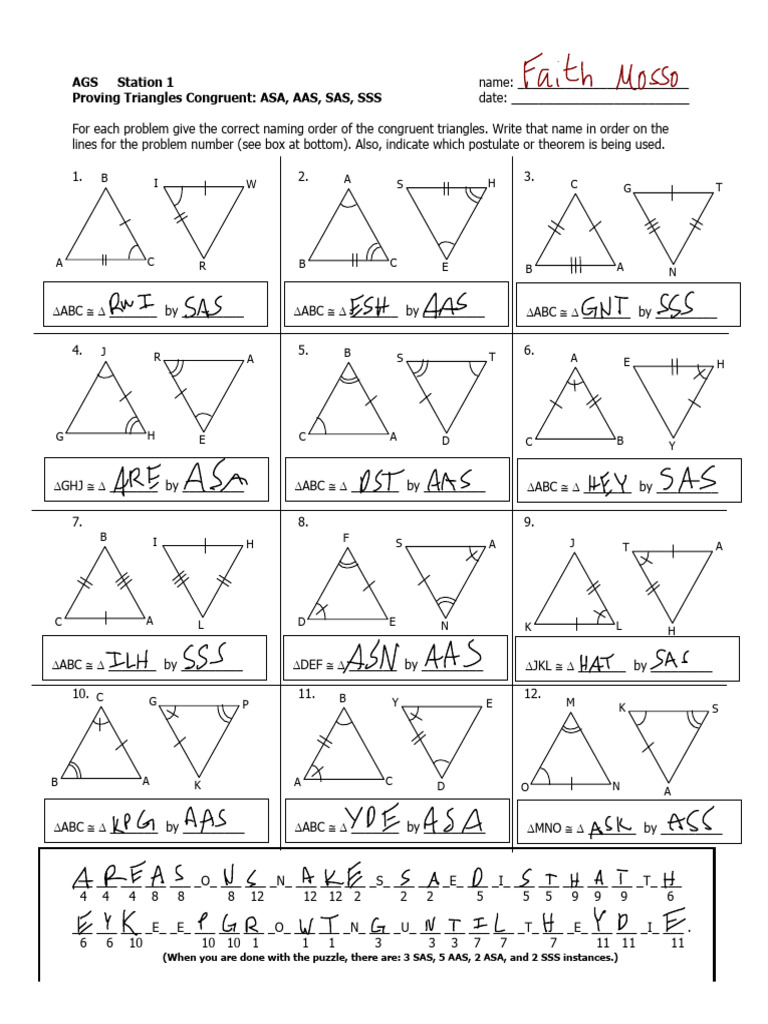 Congruent Triangle 3stations | PDF | Geometry | Euclidean Geometry