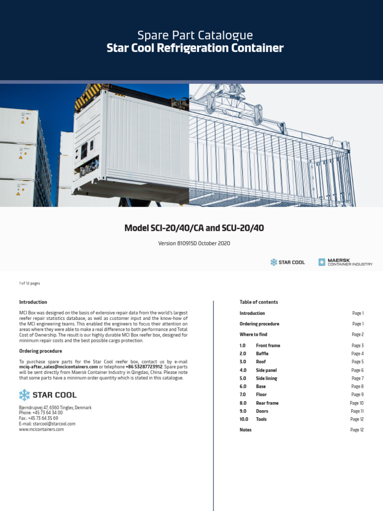 Star Cool Reefer Parts Catalogue | PDF | Manufactured Goods
