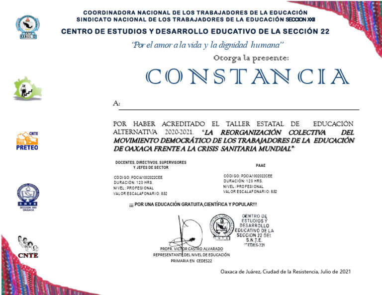 6 Constancias Teea 2020-2021-2 | PDF