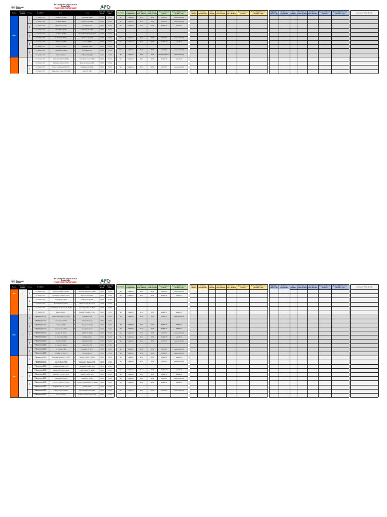 ACL 23_24_GS MD3 & 4_Broadcast Schedule Sheet | PDF | Association Football Clubs | Sports Clubs
