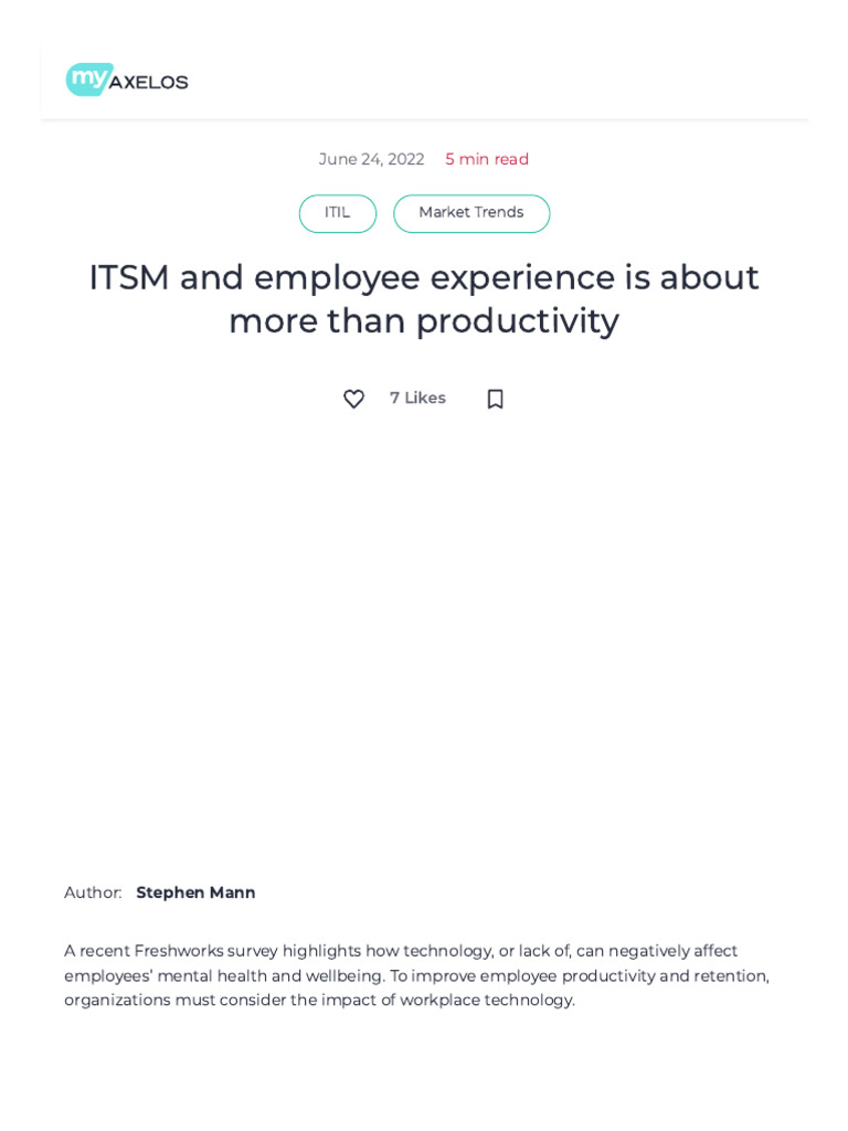 ITSM & Employee Experience | PDF