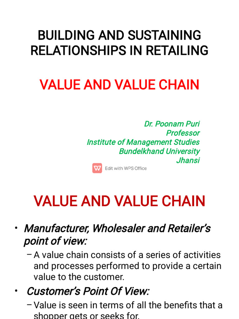 Unit 1 4. Retail Value Chain | PDF | Retail | Business Process