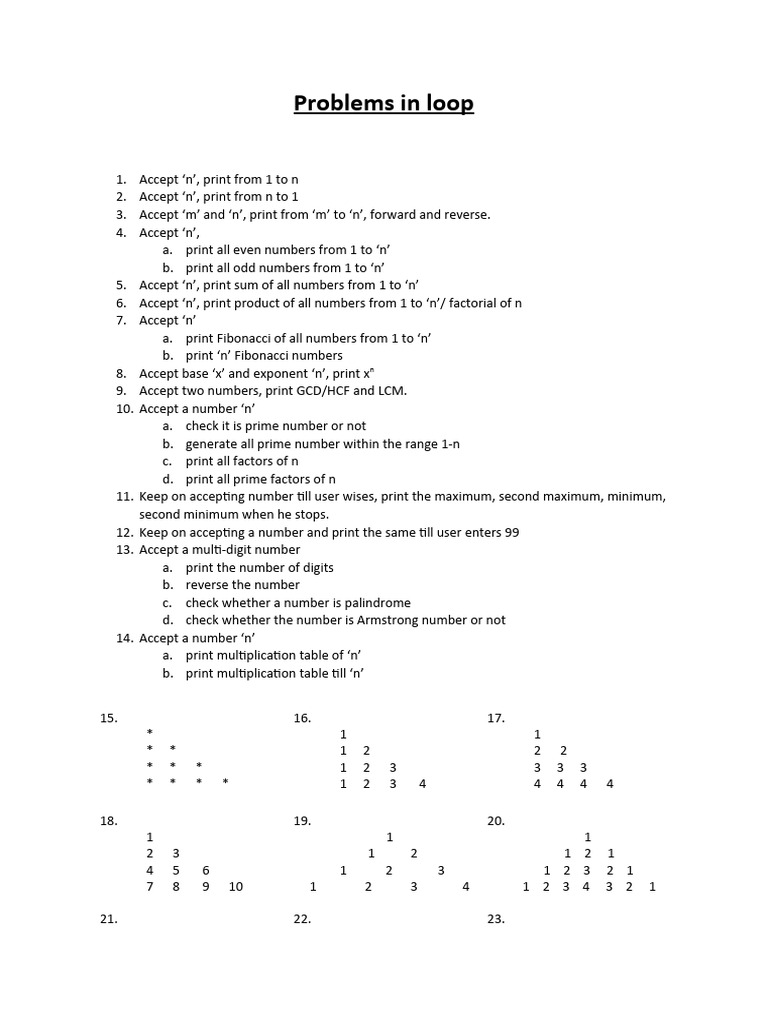 Looping Questions | PDF | Number Theory | Mathematics
