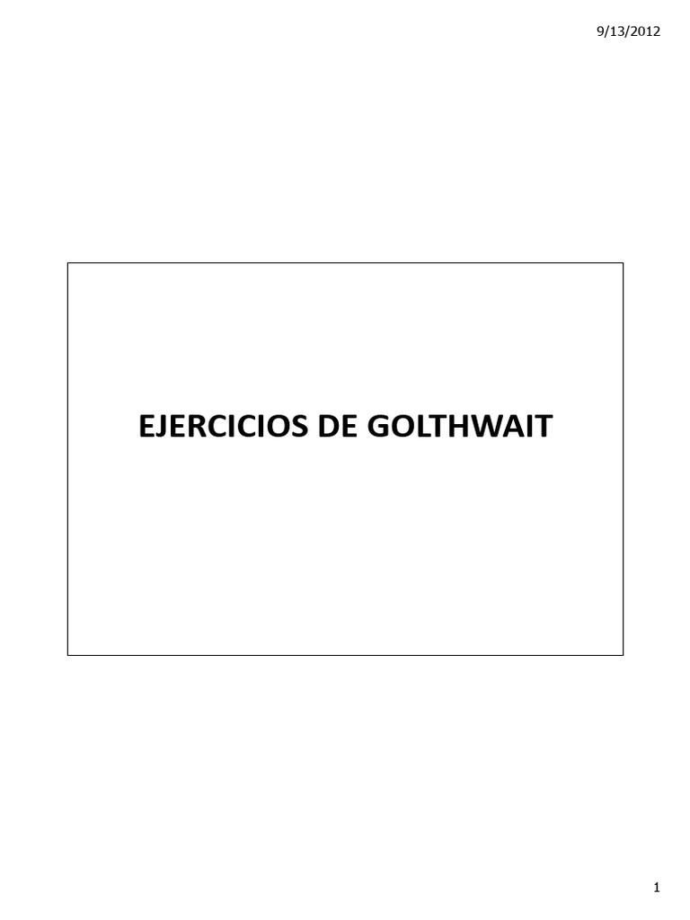 Ejercicios de Golthwait | PDF | Pelvis | Rodilla