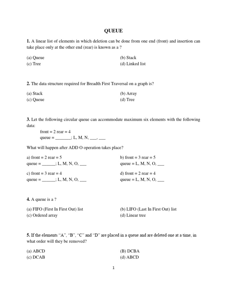CDS Q9 | Download Free PDF | Queue (Abstract Data Type) | Applied Mathematics