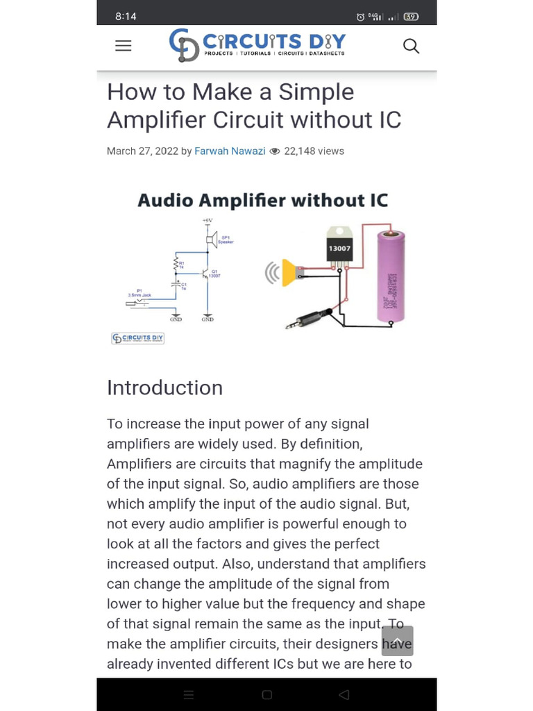 A.simple An Cheap Audio Amplifier Ksef | PDF