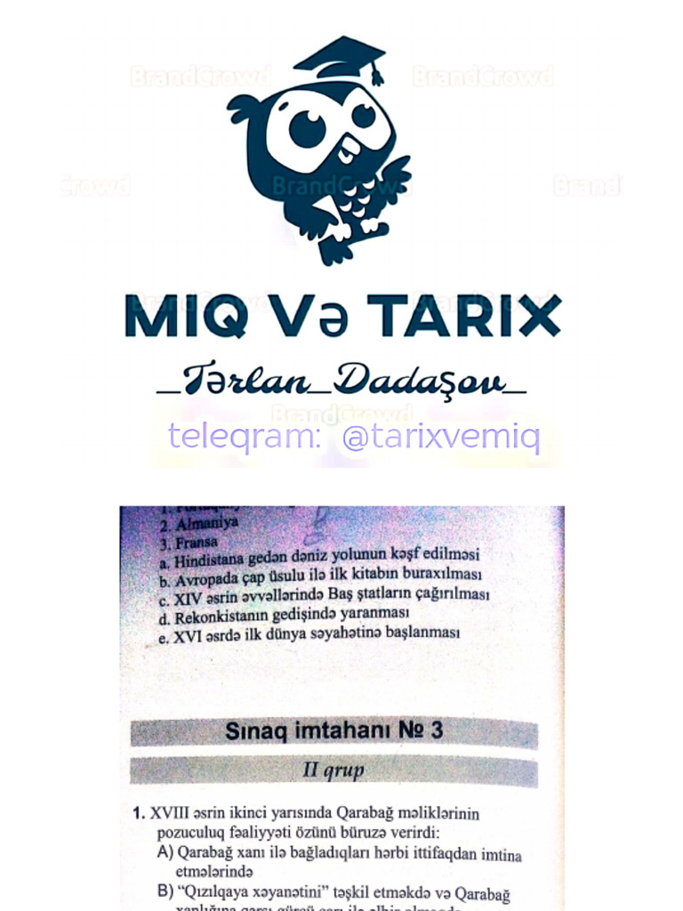 Tarix Sınaq 2014 - 3cü | PDF