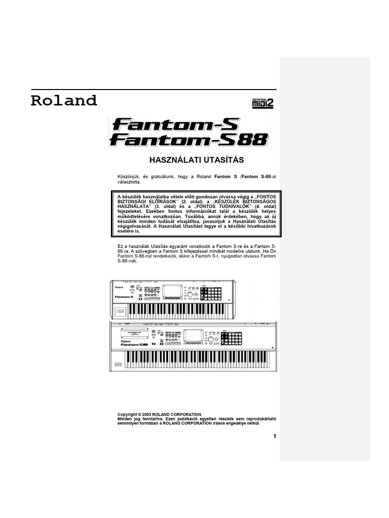 FantomS S88 | PDF