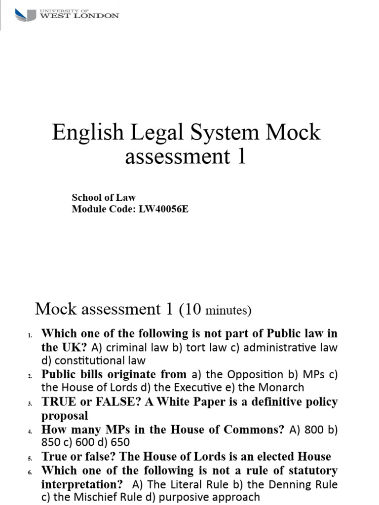 ELS 202223 MOCK Assessment 1 | PDF | Politics
