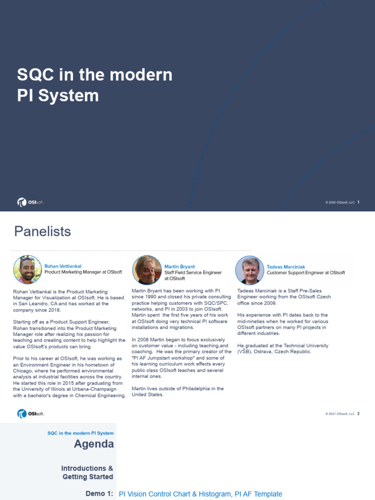 SQC in The Modern Pi System: © 2021 Osisoft, LLC | Download Free PDF | Standard Deviation | Data