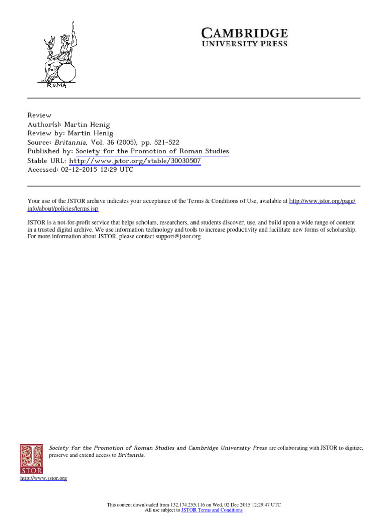 Society For The Promotion of Roman Studies and Cambridge University ...