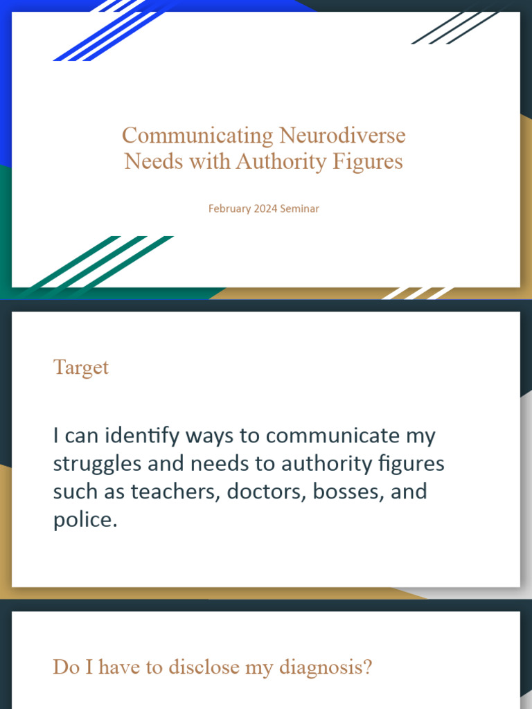 Communicating Neurodiverse Needs With Authority Figures | PDF | Autism ...