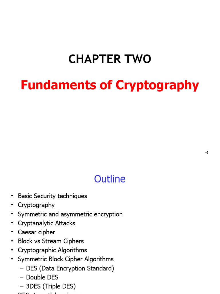 Chapter 2 Cryptography | PDF | Cryptography | Key (Cryptography)