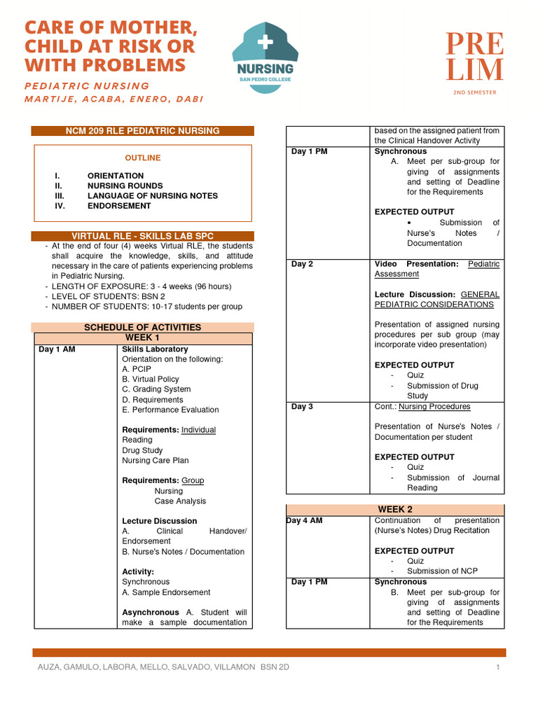 Pedia Rotation Shifting Exam CRN | PDF
