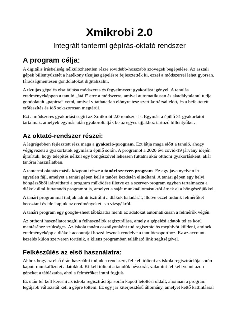 Mikrobi Gépírás Oktató Program | PDF