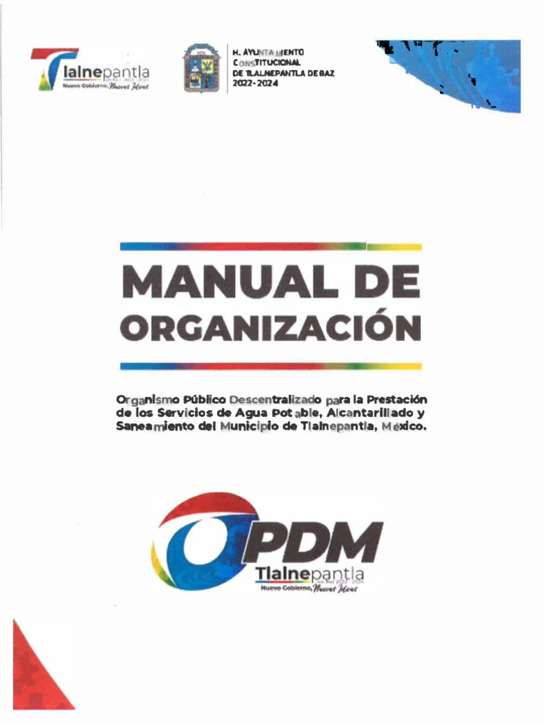 Manual de Organización Opdm | PDF | Alcantarillado | Saneamiento