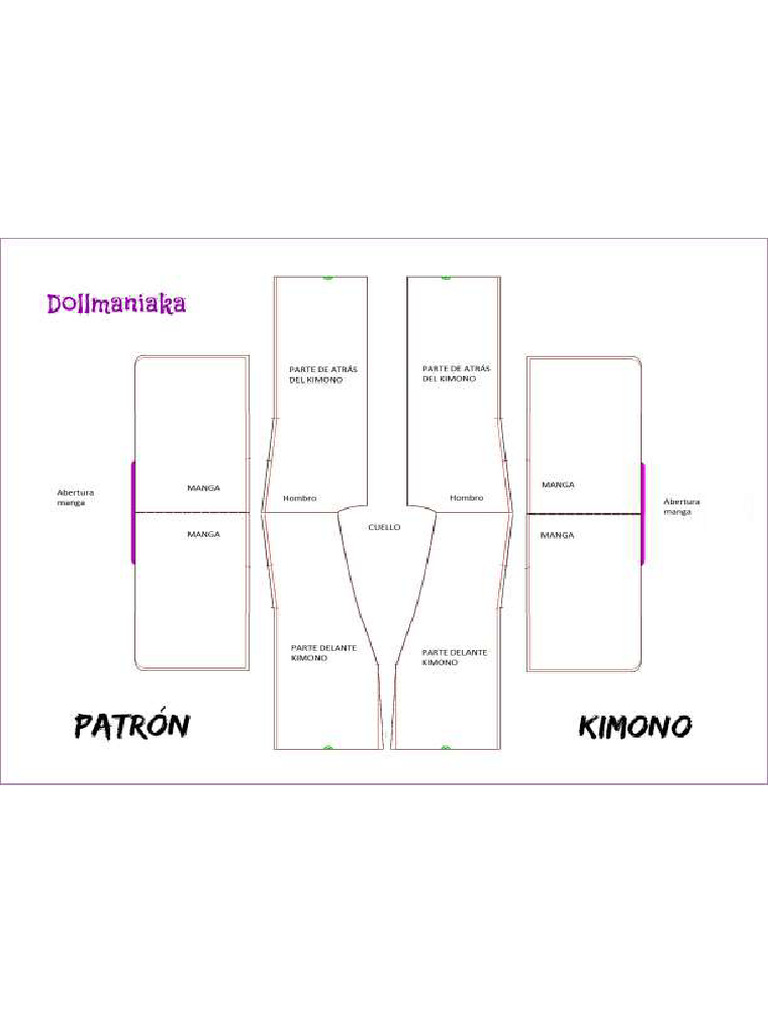 Patrones para Kimono (Simple) | PDF