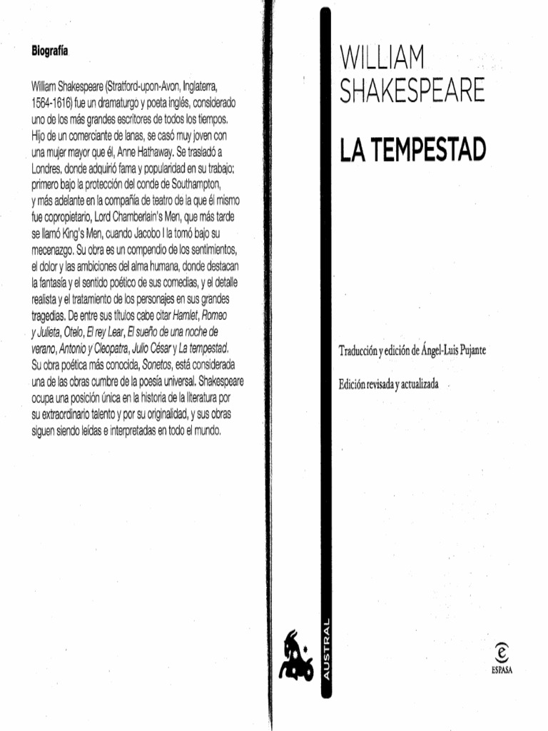 Shakespeare La Tempestad | PDF