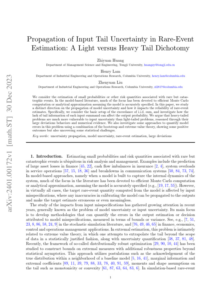 Propagation of Input Tail Uncertainty in Rare-Event Estimation: A Light Versus Heavy Tail ...