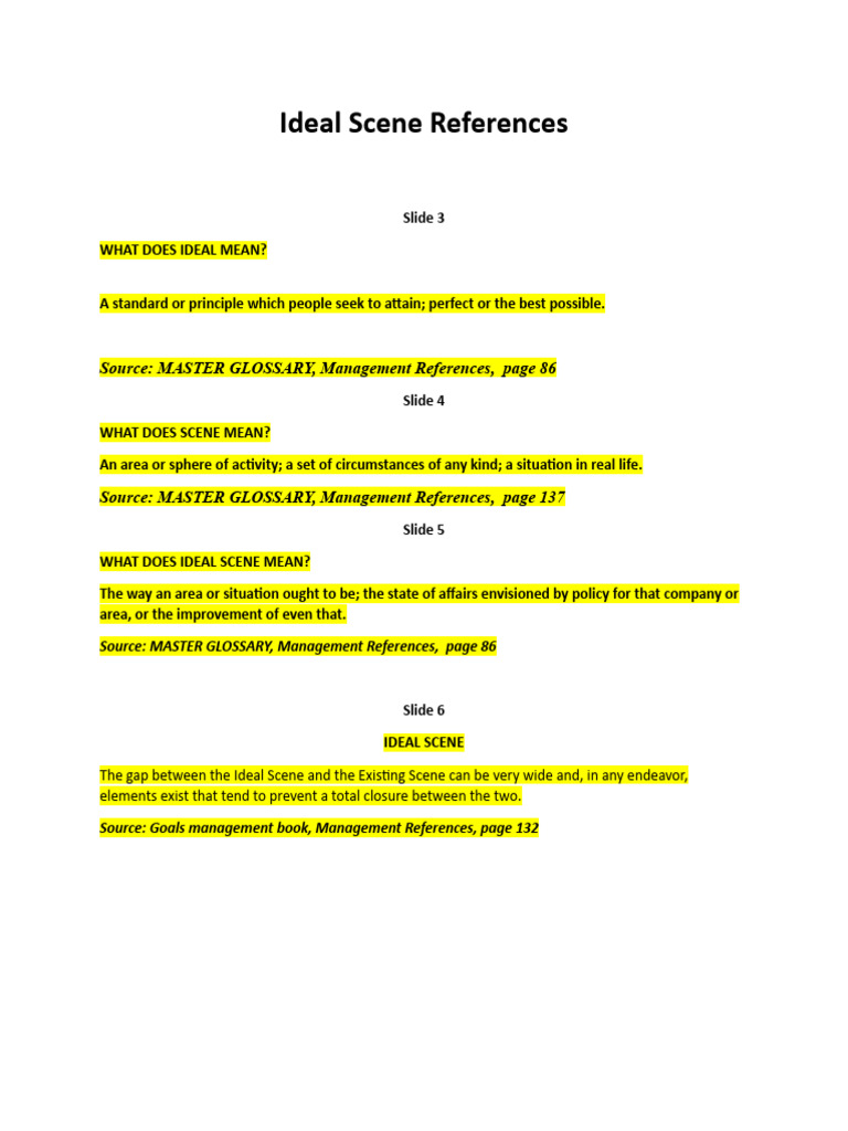 1 Ideal Scene References | PDF | Self-Improvement