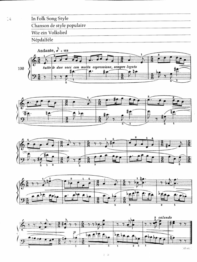 Bartók Mikrokozmosz IV Népdalféle0001 | PDF