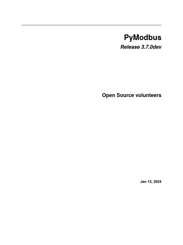 Pymodbus | PDF | Transmission Control Protocol | Port (Computer Networking)