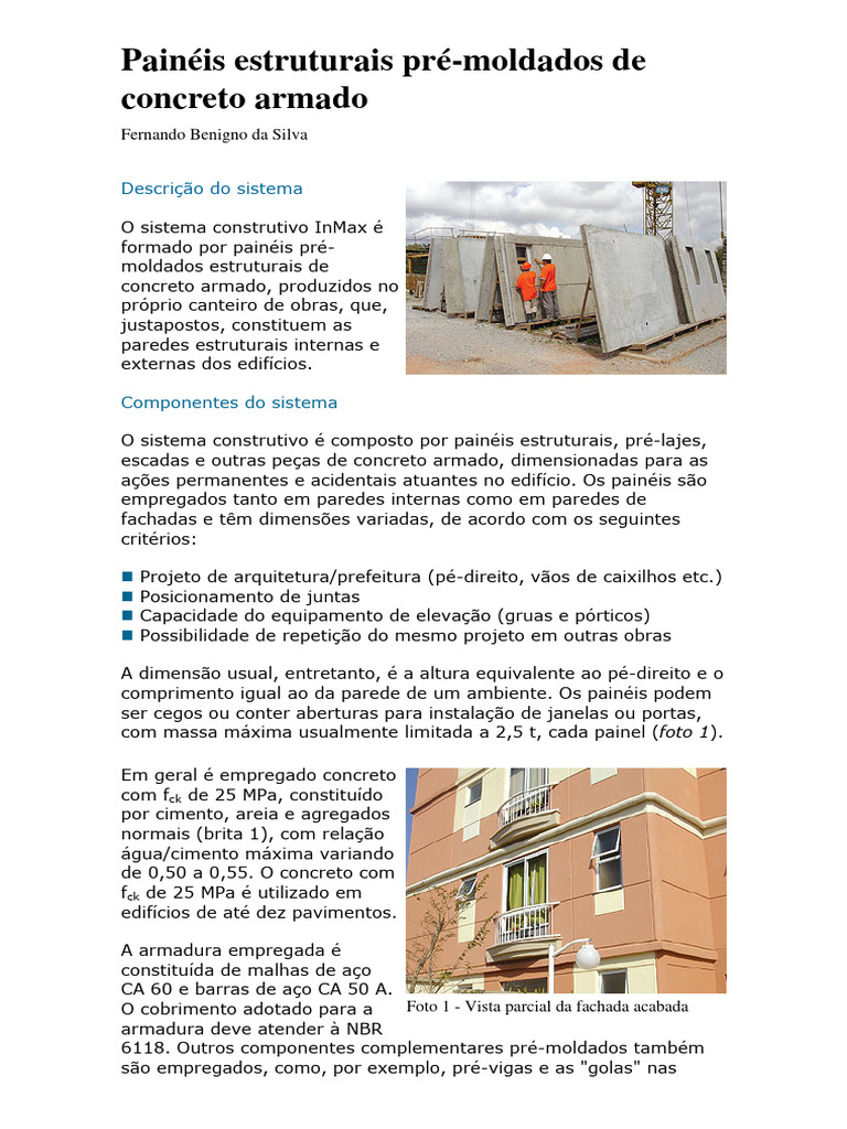 Painéis Estruturais Pré-Moldados de Concreto Armado (Téchne, 2009) | PDF | Concreto | Desperdício