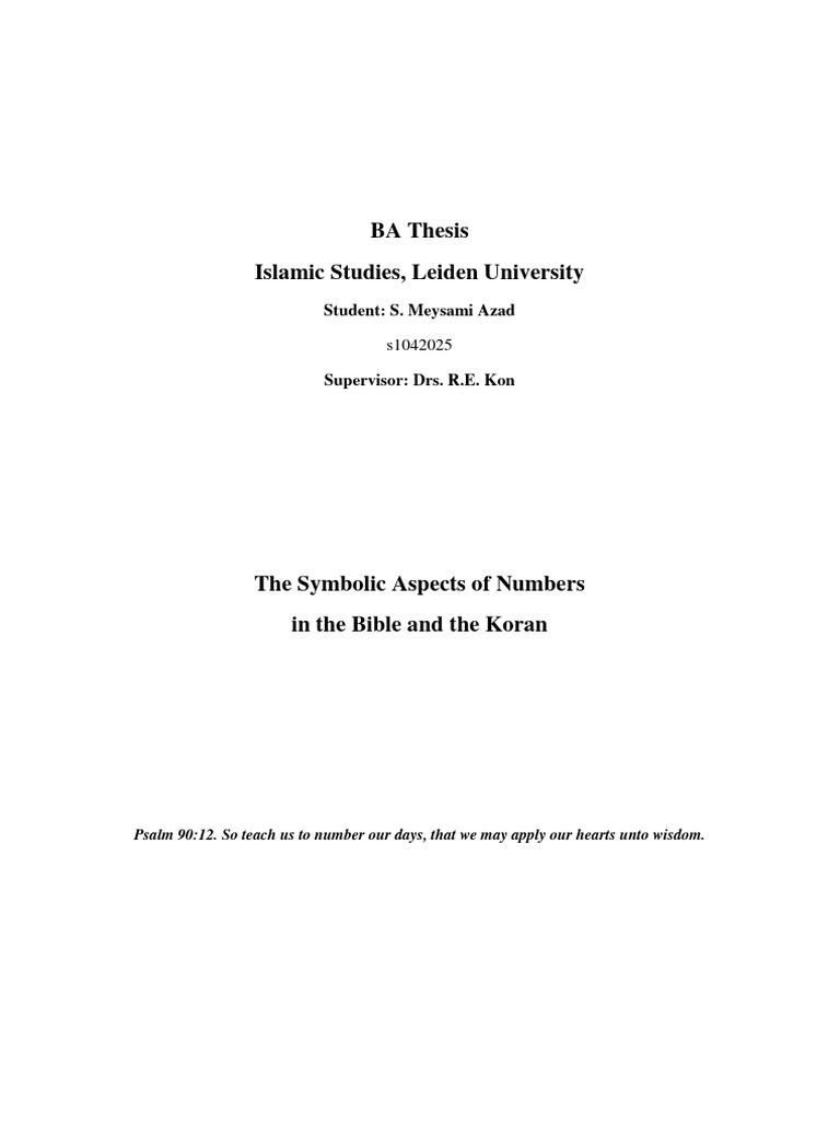 The Symbolic Aspects of Numbers in The B | PDF | Quran | Islam