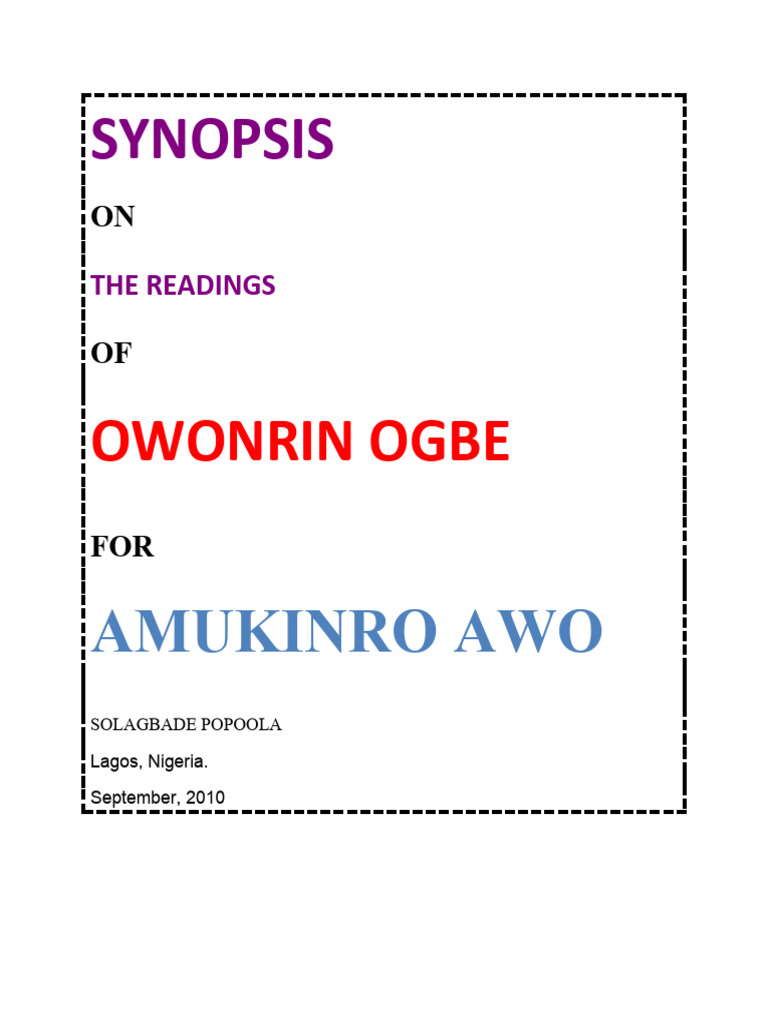 92 Owonrin - Ogbe | PDF | Santería