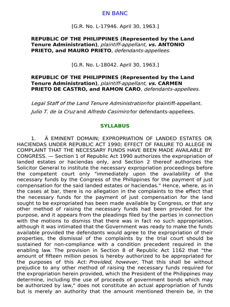 Republic v. Prieto | PDF | Eminent Domain | Judiciaries