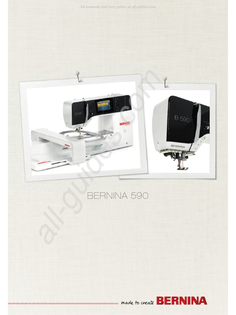 Bernina 590 Sewing Machine Instruction Manual | PDF | Sewing Machine | Embroidery
