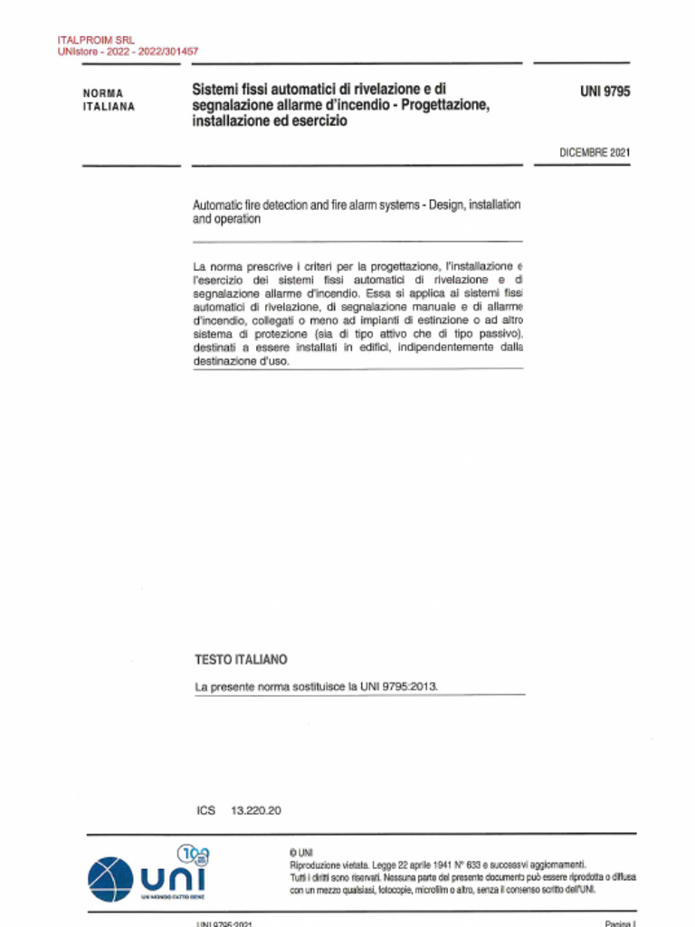 UNI 9795 - 2021 - Riv | PDF