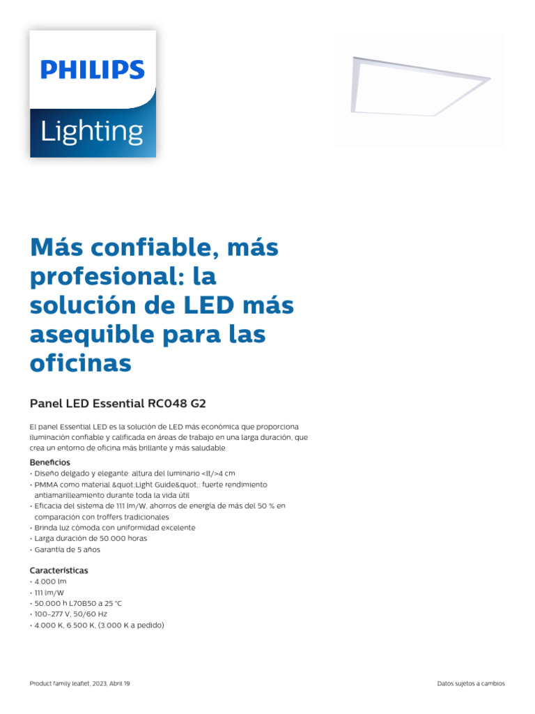 Panel LED Essential RC048 G2 | PDF | Tecnología
