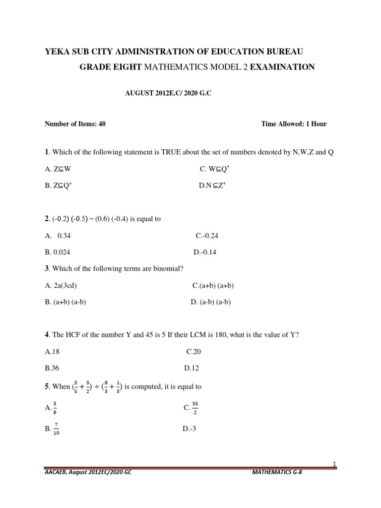 Mathematics Gr8 | PDF | Equations | Algebra