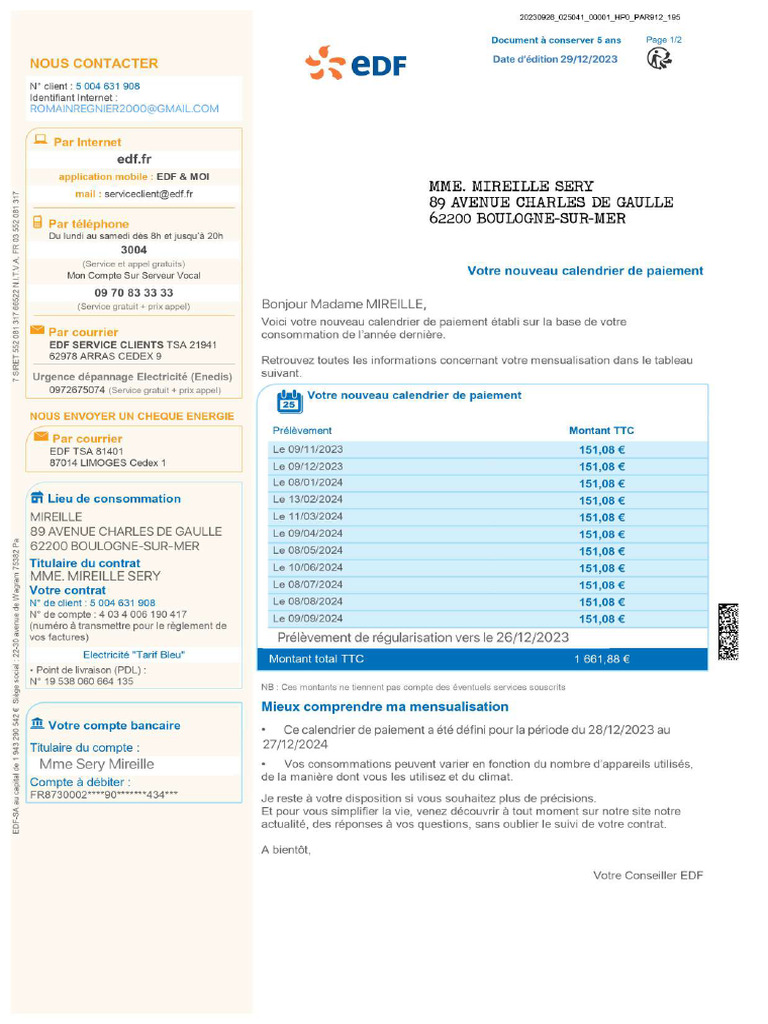 Facture EDF 2023 | PDF