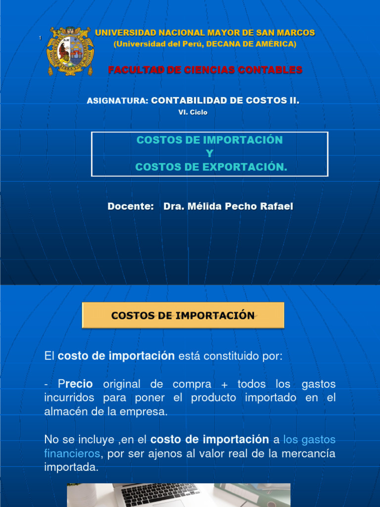 SEMANA 4. 1 COSTOS DE IMPORTACION Y COSTOS DE EXPORTACION | PDF | Procesos de negocio | Economía ...