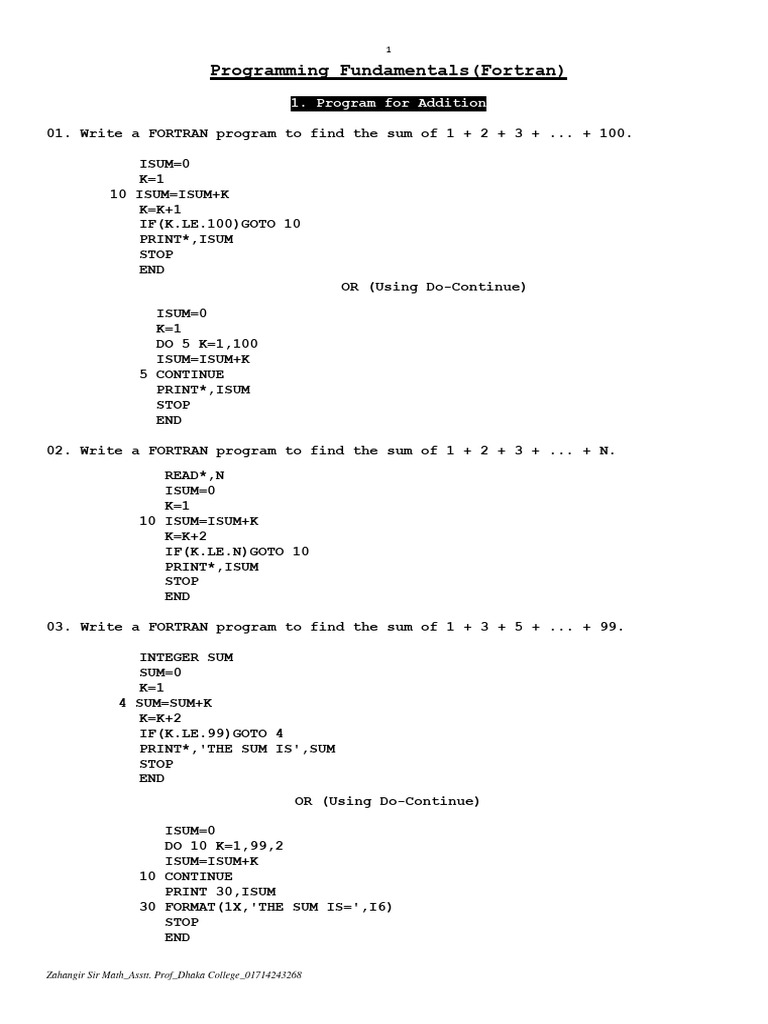 Fortran Programming Basics and Examples | PDF | Prime Number | Discrete ...