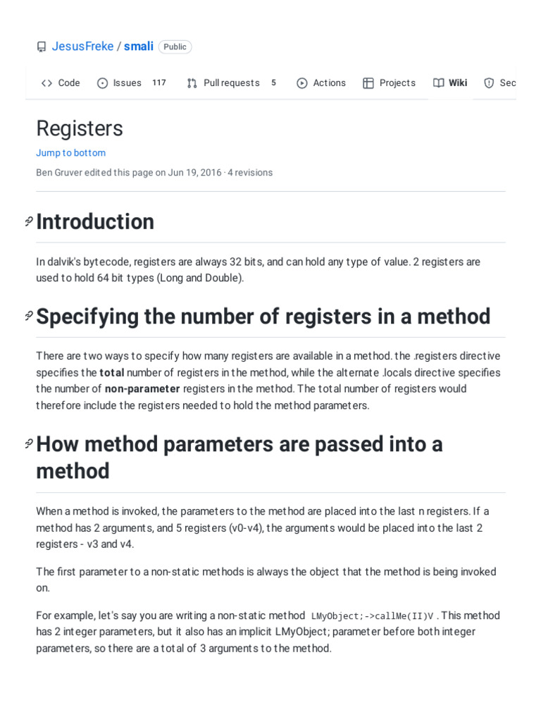 Understanding Smali Registers | PDF | Parameter (Computer Programming ...