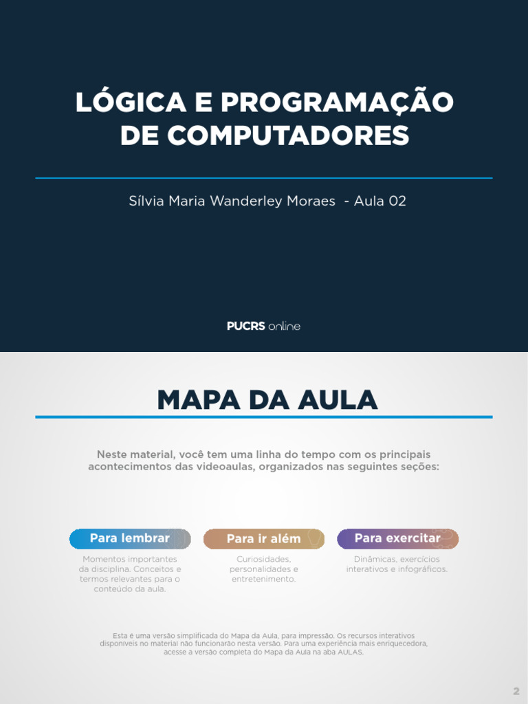 Mapa Da Aula 2 PDF | Download grátis PDF | Python (linguagem de ...