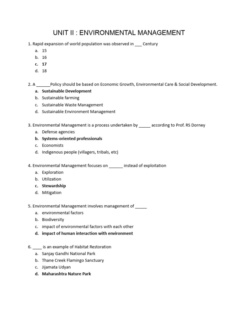 VEC UNIT 2 Question Bank | PDF | Waste | Municipal Solid Waste