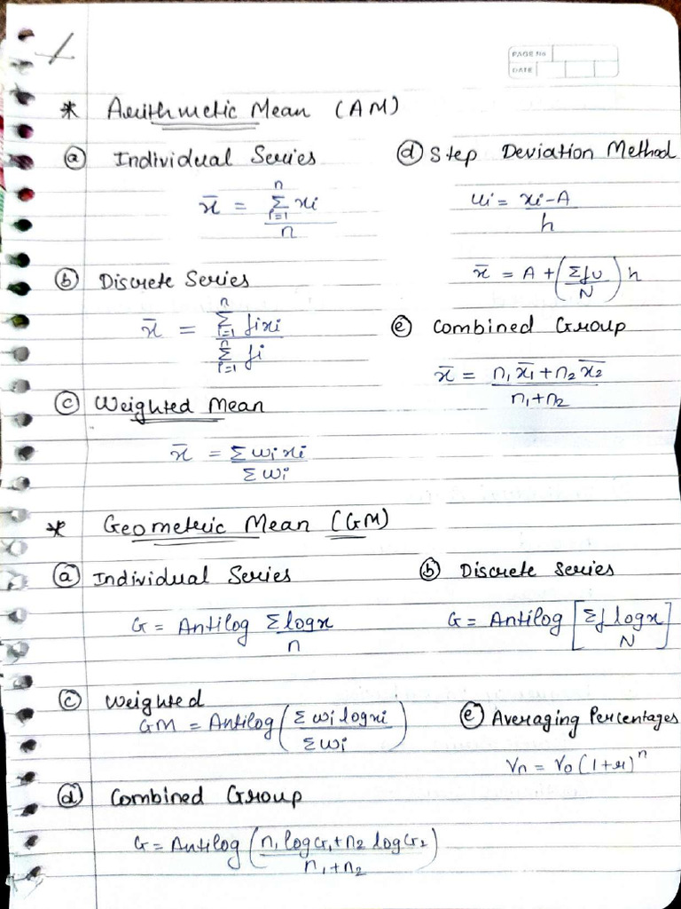 Mean Mode Formula | PDF
