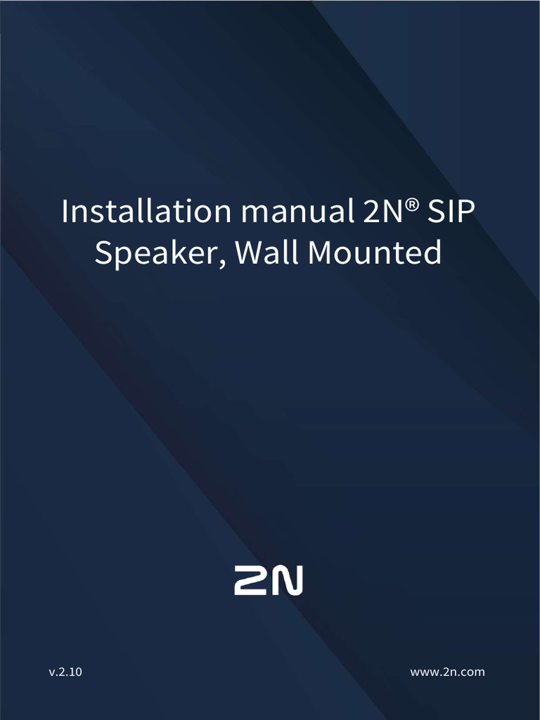 2N SIP Speaker Wall Mounted Manual EN 2.10 | PDF | Session Initiation ...