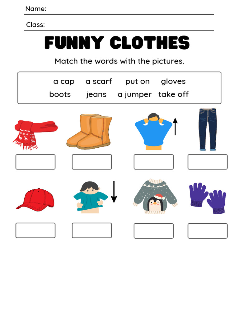 Funny Clothes Worksheet | PDF