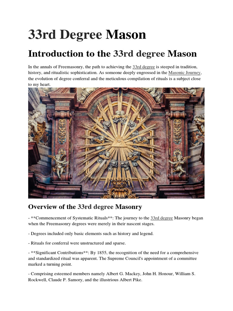 33rd Degree Mason | Download Free PDF | Freemasonry