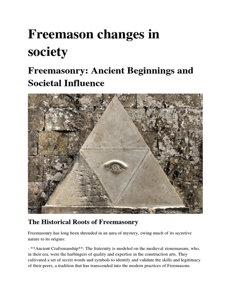 Freemason Changes in Society | PDF | Freemasonry | Fraternities